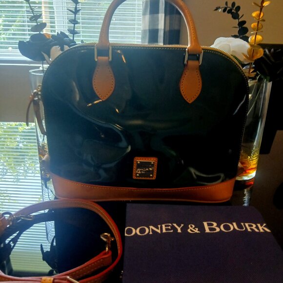 Dooney & Bourke | Bags | Dooney Bourke Black Patent Leather Handbag ...